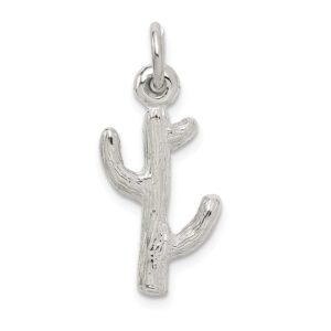 solid 925 sterling silver pendant cactus charm (21mm x 12mm)