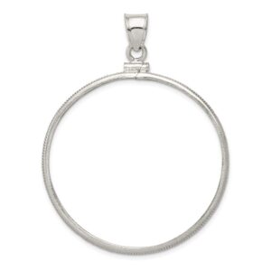 solid 925 sterling silver 39.4 x 3.1mm 1 oz. plain coin bezel pendant (54mm x 39mm)