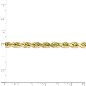 Sonia Jewels 10k Yellow Gold 6mm Hand Made Diamond Cut Rope Bracelet - with Secure Lobster Lock Clasp (or Anklet) 9"