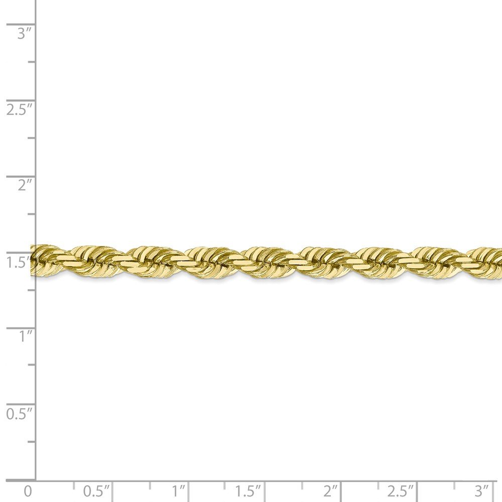 Sonia Jewels 10k Yellow Gold 6mm Hand Made Diamond Cut Rope Bracelet - with Secure Lobster Lock Clasp (or Anklet) 9"