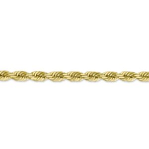 Sonia Jewels 10k Yellow Gold 6mm Hand Made Diamond Cut Rope Bracelet - with Secure Lobster Lock Clasp (or Anklet) 9"