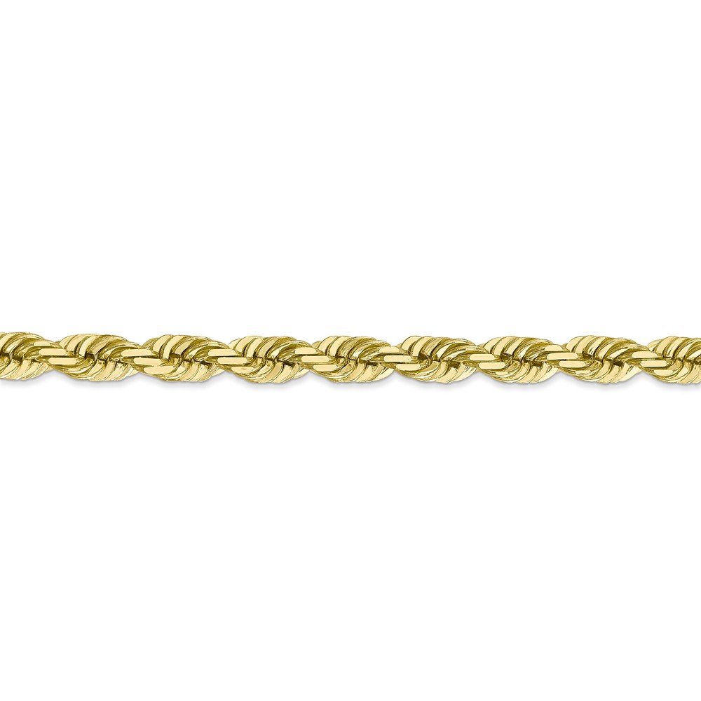 Sonia Jewels 10k Yellow Gold 6mm Hand Made Diamond Cut Rope Bracelet - with Secure Lobster Lock Clasp (or Anklet) 9"