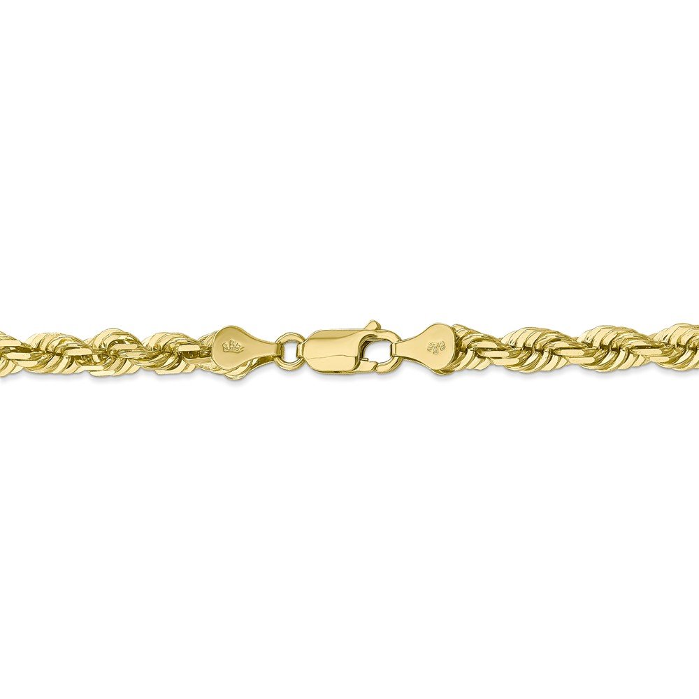 Sonia Jewels 10k Yellow Gold 6mm Hand Made Diamond Cut Rope Bracelet - with Secure Lobster Lock Clasp (or Anklet) 9"