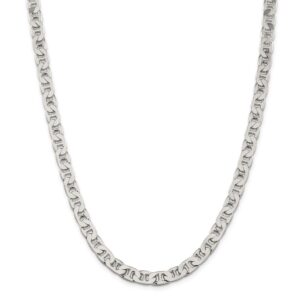 solid 925 sterling silver 6.5mm anchor mariner link chain necklace - with secure lobster lock clasp 20"