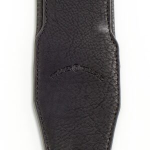 Walker & Williams G-15 Black Leather Natural Texture Guitar Strap with Thick Padding For Acoustic, Electric, And Bass Guitars