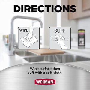 Weiman Stainless Steel Cleaning Wipes [2 Pack] Removes Fingerprints, Residue, Water Marks and Grease From Appliances - Works Great on Refrigerators, Dishwashers, Ovens, Grills and More