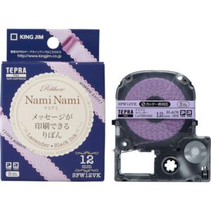 キングジム(kingjim) king jim sfw12vk tepra pro ribbon tape cartridge, naminami, 0.5 inches (12 mm), lavender