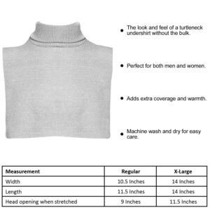 Hampton Direct Unisex Faux Turtleneck Dickies Dickie Collar Set of 4 - XL/Plus Size - Navy/Gray/White/Black