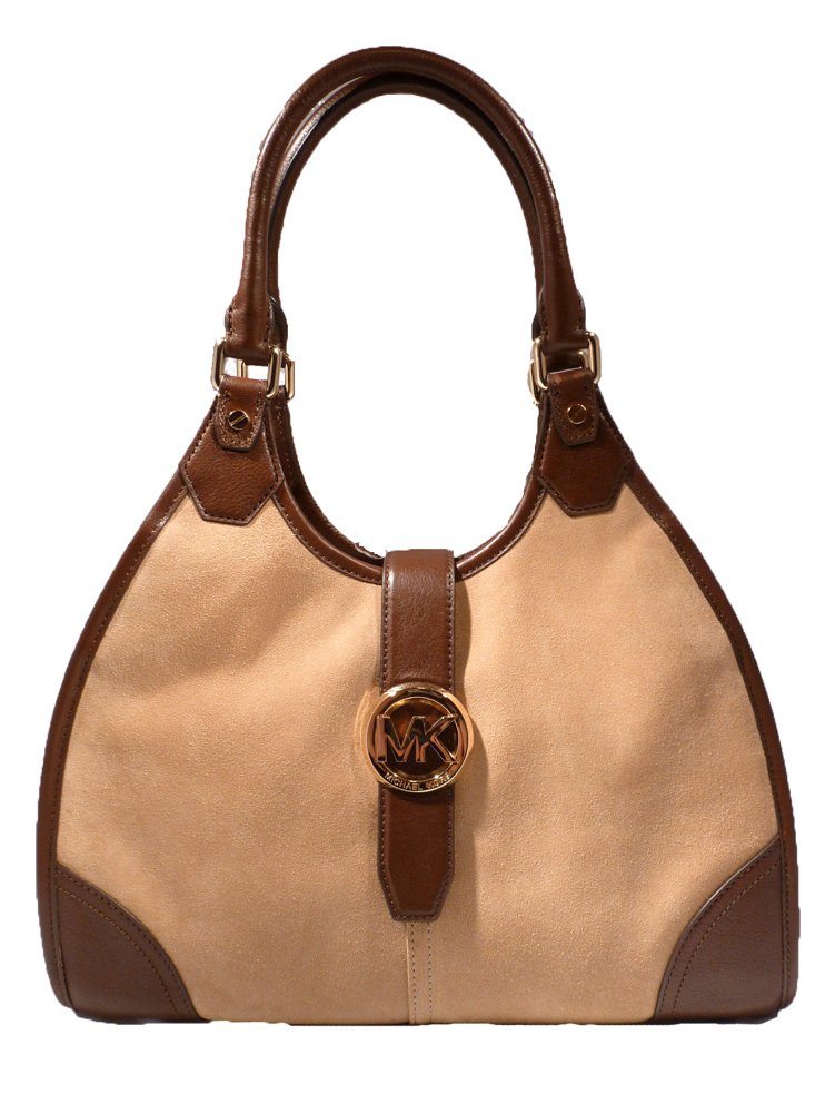 Michael Kors Hudson Large Suede Leather Shoulder Tote, Walnut