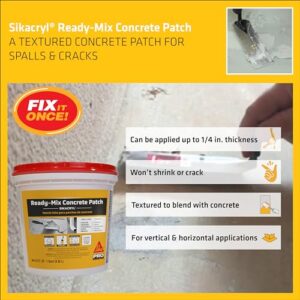 Sika - Sikacryl - Gray - Ready-Mix Concrete Patch - for Repairing spalls and Cracks in Concrete and Masonry - Textured - 1 qt