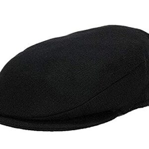 Hanna Hats Men's Donegal Tweed Vintage Cap Black Wool XL