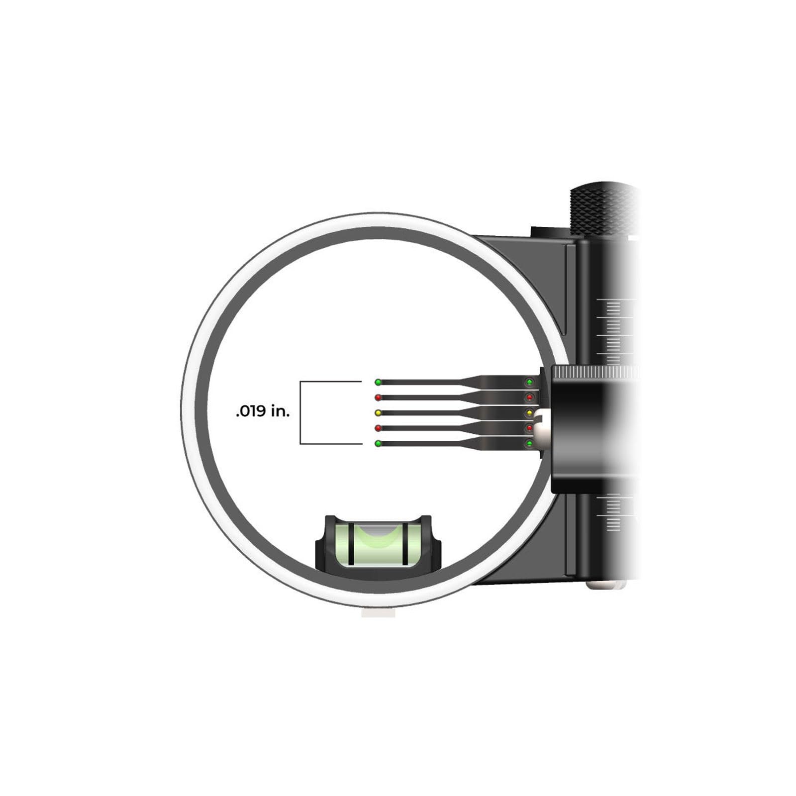 TRUGLO Carbon Hybrid 5-Pin Durable Ultra-Lightweight Carbon / Aluminum Archery Bow Sight with Large Circular Field of View - for Right & Left-Handed Shooters - Standard Adjustment