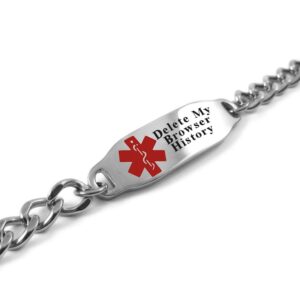 my identity doctor - please delete my browser history medical alert bracelet, lol gift, geeky gadget