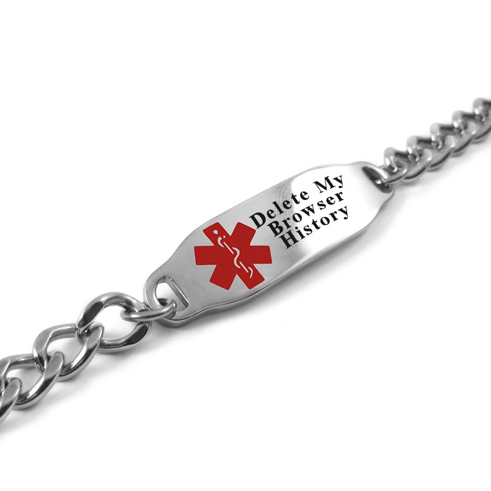 My Identity Doctor - Please Delete My Browser History Medical Alert Bracelet, LOL Gift, Geeky Gadget