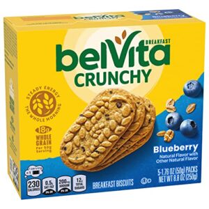 belVita Blueberry Breakfast Biscuits, 30 Total Packs, 5 Count(Pack of 6)