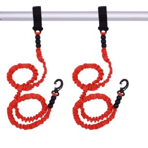 adjustable kayak safety rod leash fishing rod paddle leash (red 2 pcs 3 feet)