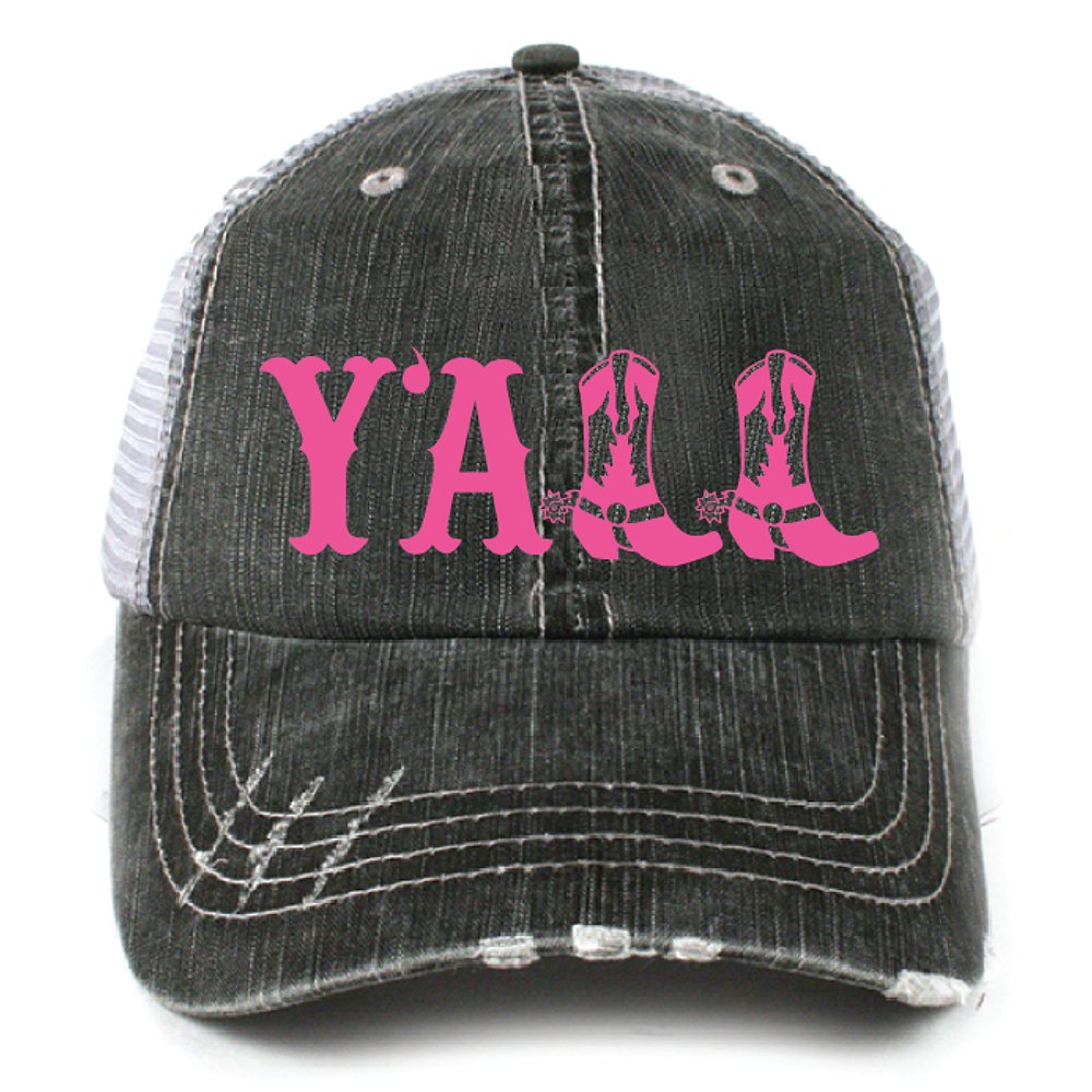 KATYDID Y'all Southern Country Women's Trucker Hat Cap Hot Pink