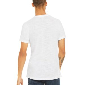 Bella Canvas Comfortable V-Neck Jersey T-Shirt, Medium, White Slub