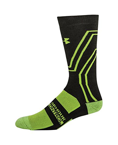 Under Armour Men's Scent Control Cushion Crew Socks, Rifle Green/Velocity Green, Medium