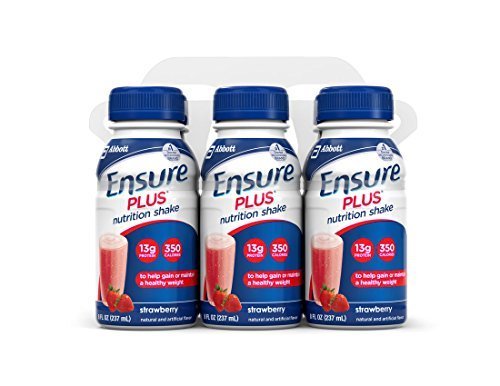 Ensure Plus Nutrition Shake, Strawberry, 8-Ounce Bottle (Pack of 48)