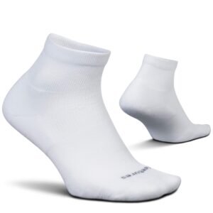 feetures unisex therapeutic cushion quarter sock (medium, white)