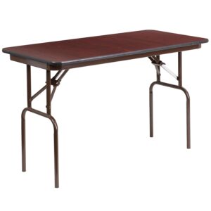 flash furniture frankie 4-foot mahogany melamine laminate folding banquet table