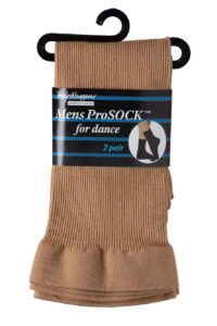 body wrappers men's dance comfort soft socks o/s tan