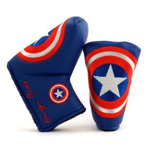 lion custom shop america shield blade putter headcover, blue