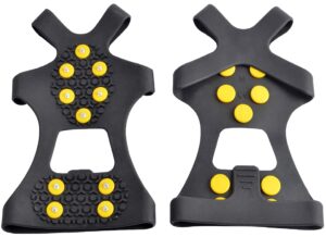 waypor™ ice grips, traction cleats, ice cleat, easy slip on, outdoor durable, 10 steel studs, stretchable, prevent slipping from ice/snow (medium)