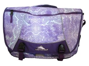 high sierra tank messenger bag, snake dye/deep purple