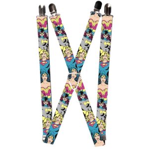 buckle-down womens buckle-down - justice league girls suspenders, multicolor, 3.5 x 2.5 us