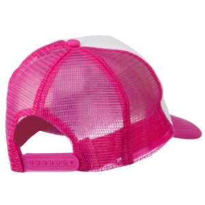 Back Off Embroidered Foam Mesh Cap - Hot Pink White OSFM