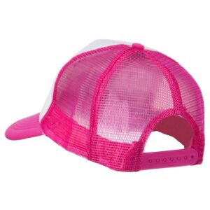 Back Off Embroidered Foam Mesh Cap - Hot Pink White OSFM