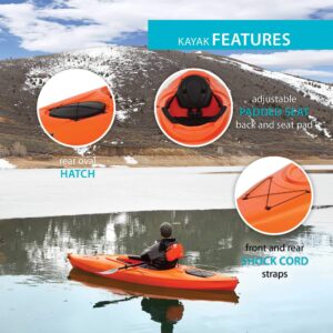 Emotion Guster Sit-Inside Kayak, Orange, 10'