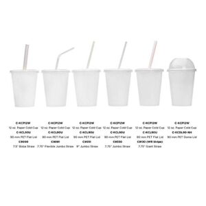 Karat C-KCP12W 12 oz Paper Cold Cup (90mm Diameter), White (Pack of 1000)