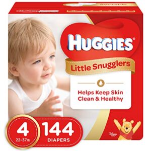 huggies little snugglers baby diapers, size 4, 144 count, unisex-babies