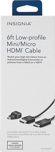 Insignia 6ft Low-profile Mini/Micro HDMI Cable