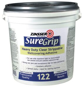 zinsser 02881 1 gallon heavy duty clear strippable wallcovering adhesive