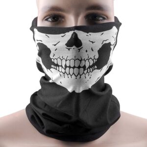 hitaocity skull face multi use face mask scarf head wrap