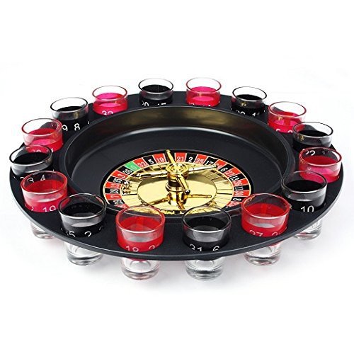 Evelots Drinking Shot Glass Roulette Game-Casino Style-16 Shot Glasses Included