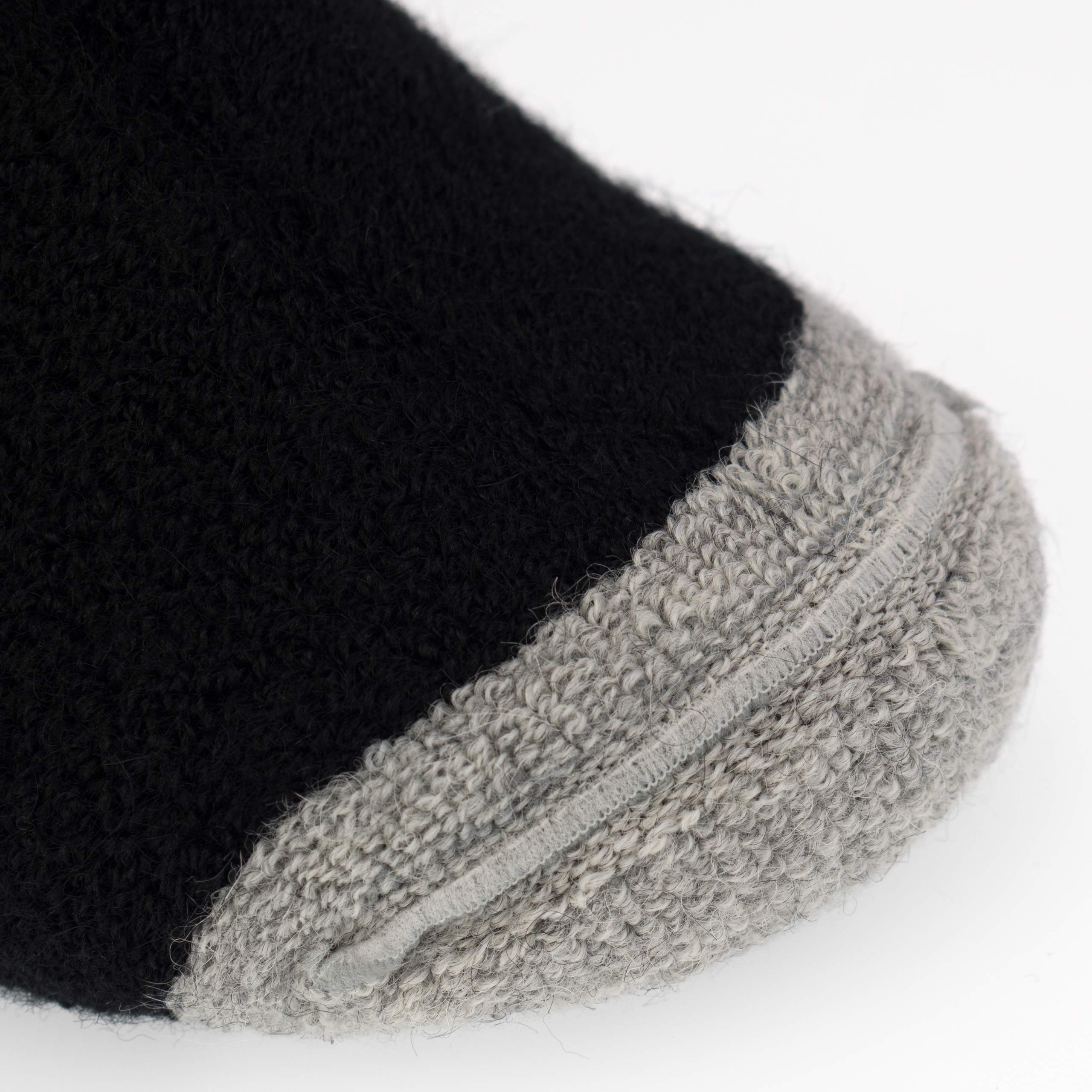 AndeanSun Darn Warm Outdoor Alpaca Socks Best for Cold Feet (Black/Light Grey, Medium)