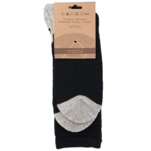 AndeanSun Darn Warm Outdoor Alpaca Socks Best for Cold Feet (Black/Light Grey, Medium)