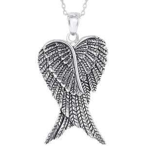 sterling silver angel wing necklace for women - heart angel necklace - angel wings necklace for women - guardian angel necklace sterling silver - ivf gifts for women - angel jewelry for women