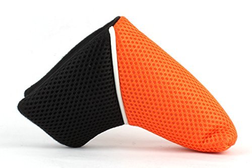 Craftsman Golf Blade Putter Head Cover Black Orange/Blue Mesh for Scotty Ping Callaway Odyssey Etc. (Black & Orange)