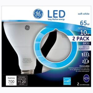 ge led br30 indoor floodlight bulb (2 pk.) - energy star certified