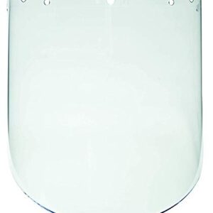 MSA 10115851 V-Gard Visor - Chemical & Splash, Propionate, Clear Tint, Molded, 9.25" x 18" x 0.98", Extra Thick Barrier, Extended Coverage, Heavy Duty, Durable Replaceable Eye Protection for Hard Hat