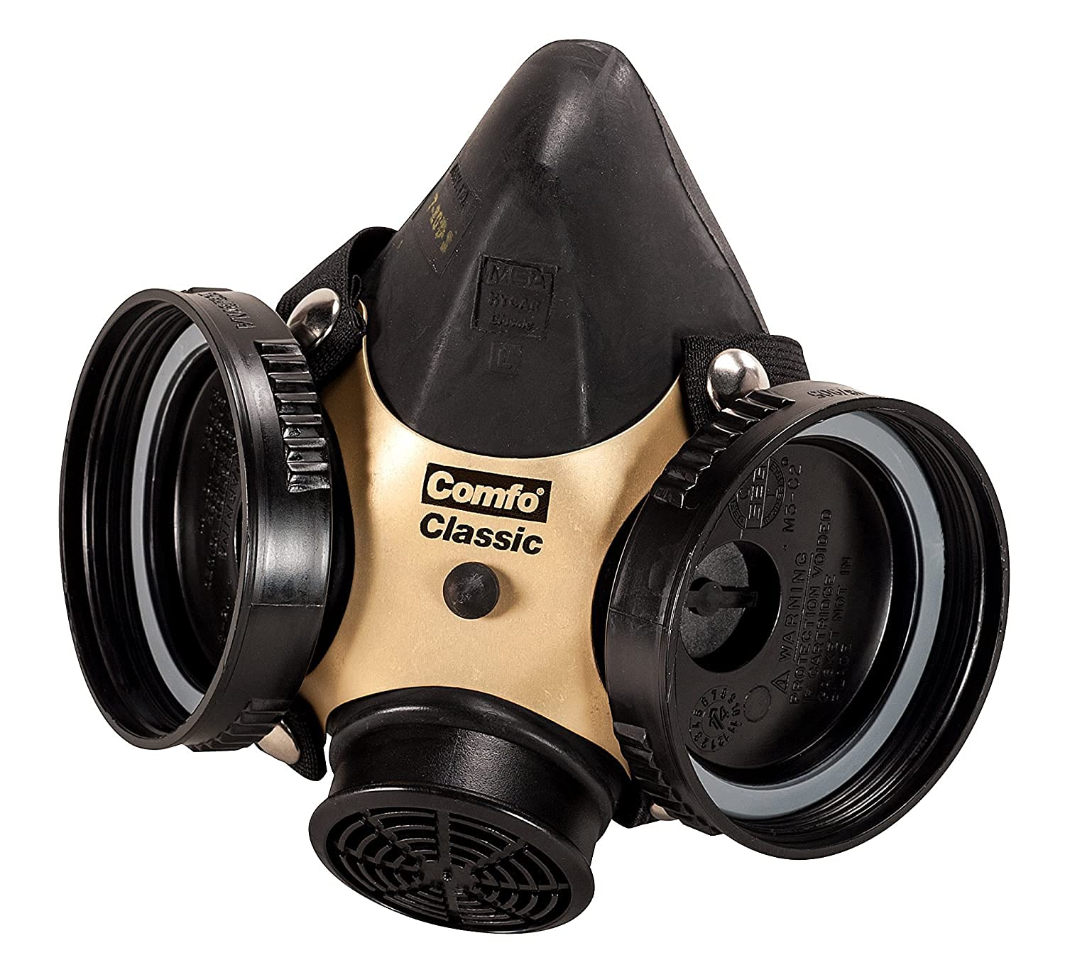 MSA 808061 Comfo Classic Half-Mask Facepiece Respirator, Large, Black