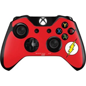 skinit decal gaming skin compatible with xbox one controller - officially licensed warner bros the flash emblem design