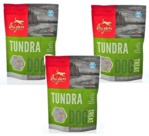 orijen tundra freeze-dried dog treats, 3.25-oz bag (pack of 3)