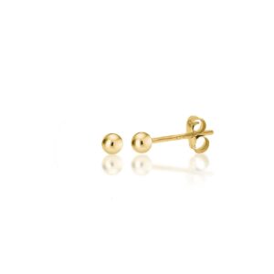 kezef 14k yellow gold sterling silver ball stud earrings for women - hypoallergenic lightweight small stud earrings for women | 2mm ball earrings